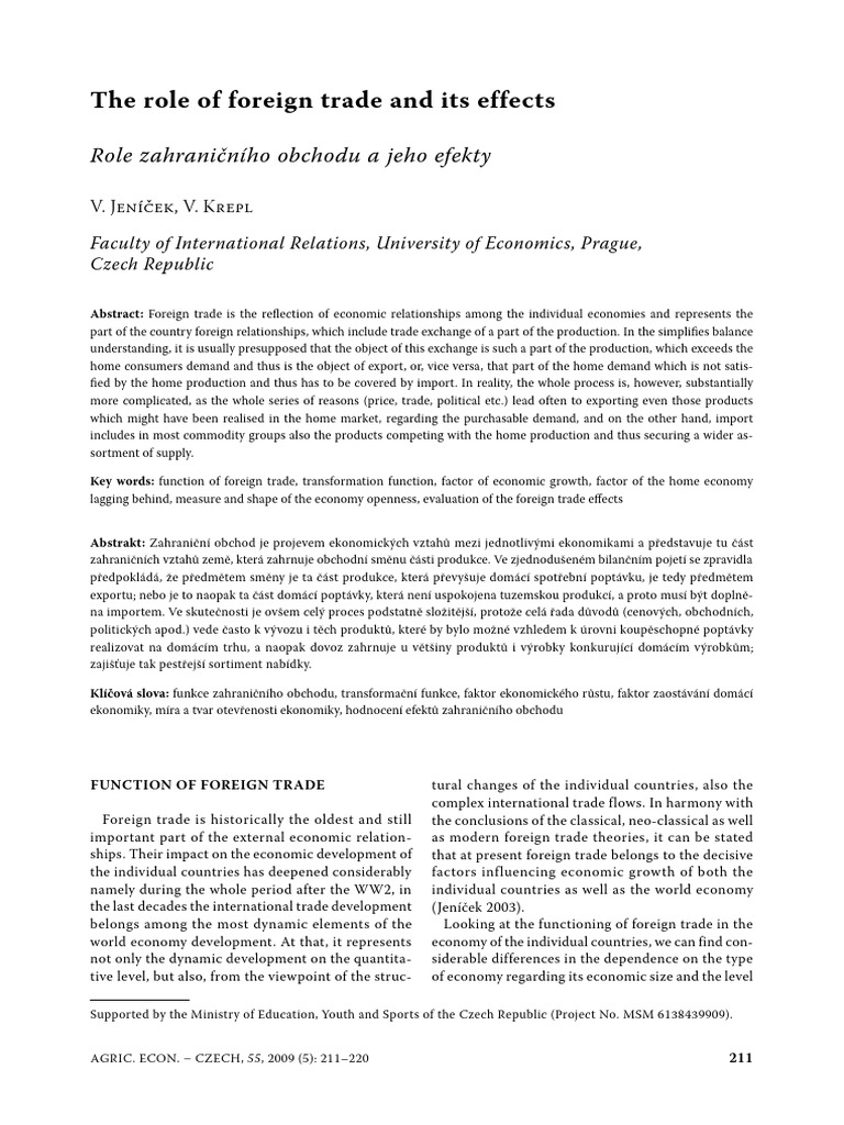 The Role of Foreign Trade and Its Effects | PDF | Business | Finance ...