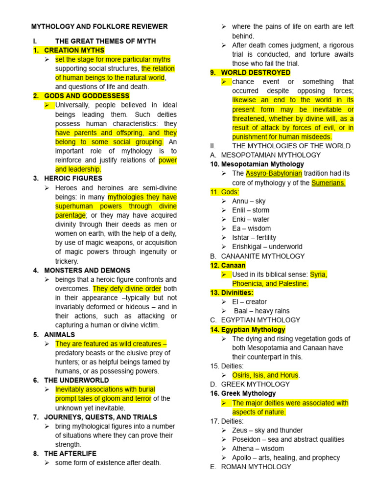 Mythology and Folklore | PDF | Deities | Greek Mythology