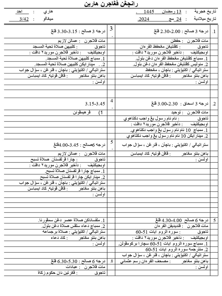 RPH Hari Ahad | PDF