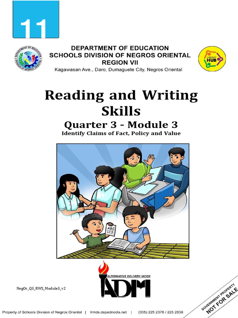 G11 SLM3 RWS Q3v2 Enhanced | PDF | Evidence | Question