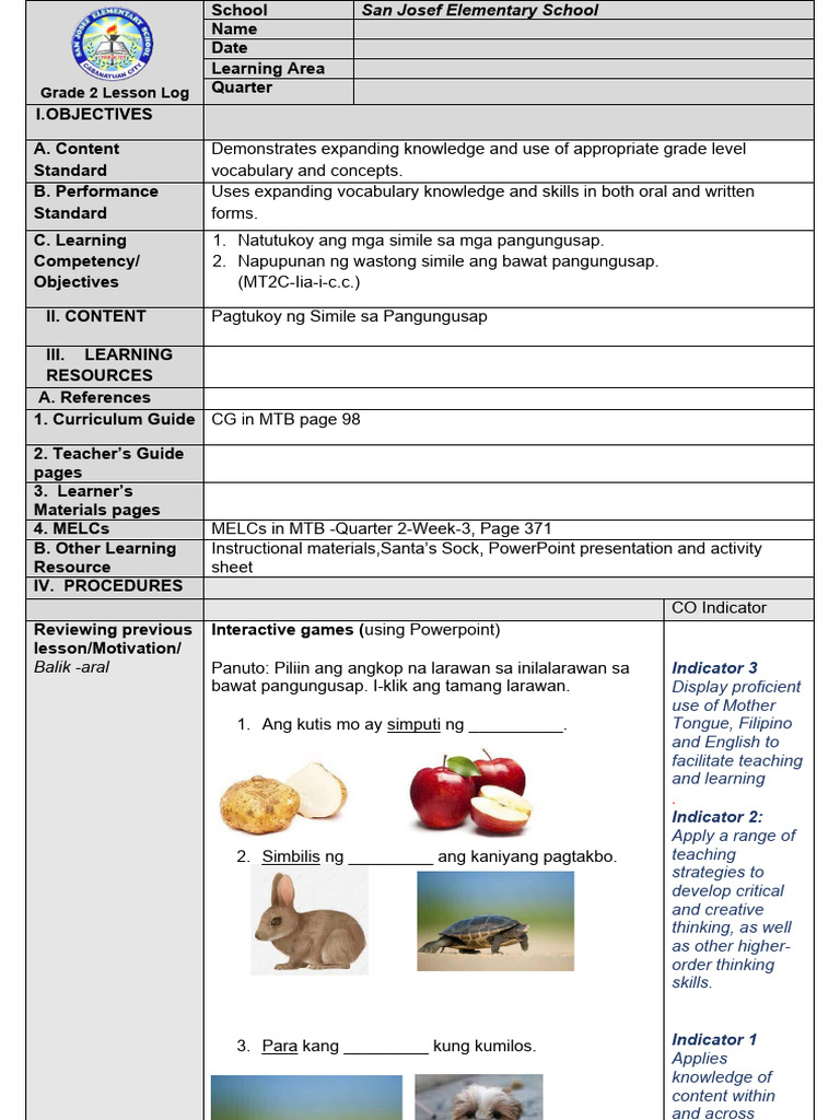 DLP Template For CO | PDF | Learning | Behavior Modification