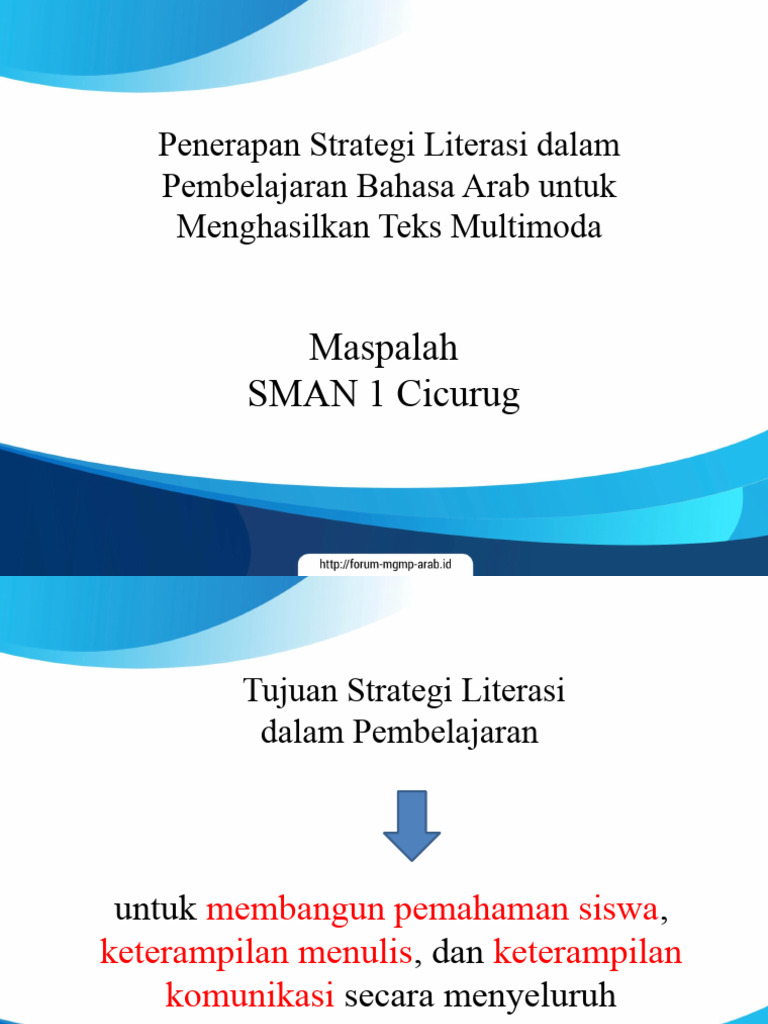 Penerapan Strategi Literasi Dalam Pembelajaran Bahasa Arab Untuk ...