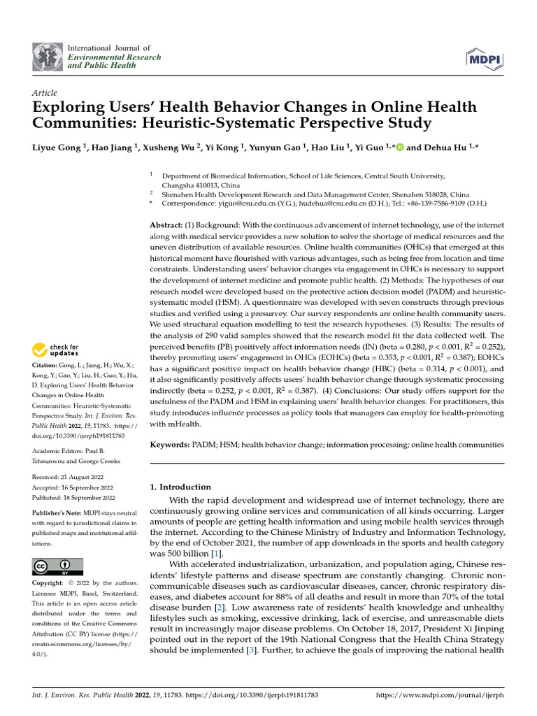 Ijerph 19 11783 v2 | PDF | Science | Scientific Method