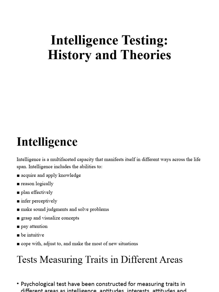 Intelligence testing | PDF