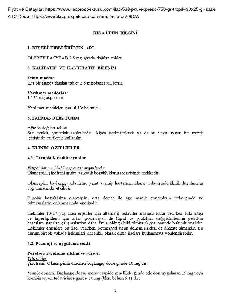 2142 Olfrex Easytab 2 5 MG Agizda Dagilan Tablet Kub PDF