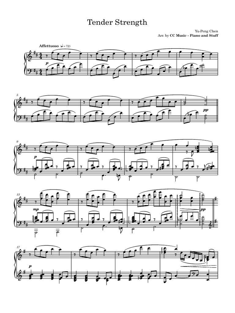 Tender Strength (Genshin Impact OST) - CC Music Piano and Stuff Sheet | PDF