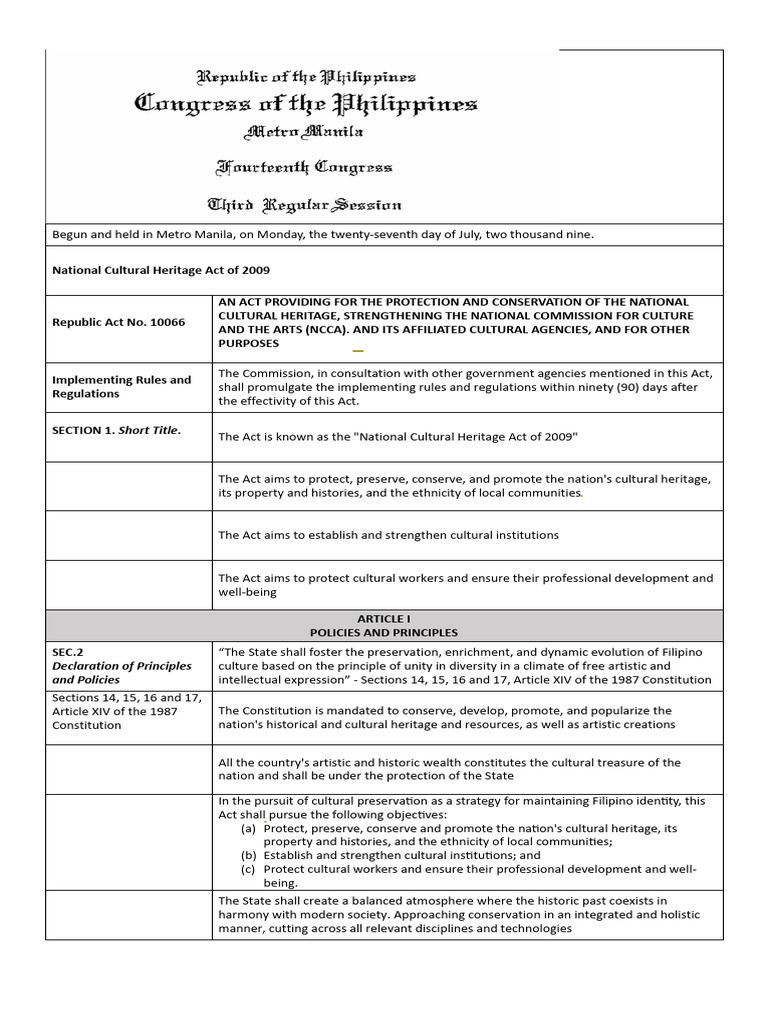 Ra 10066 Specs Reviewer 2024 | PDF | Cultural Heritage | Property