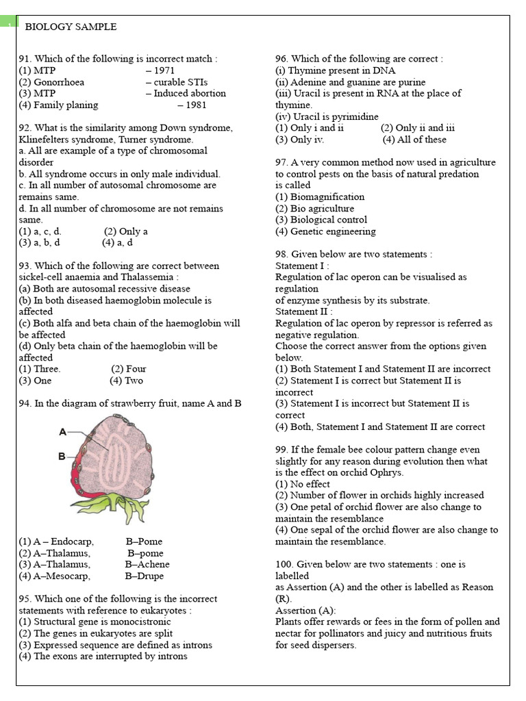 Biology Sample | Download Free PDF | Ploidy | Zygosity