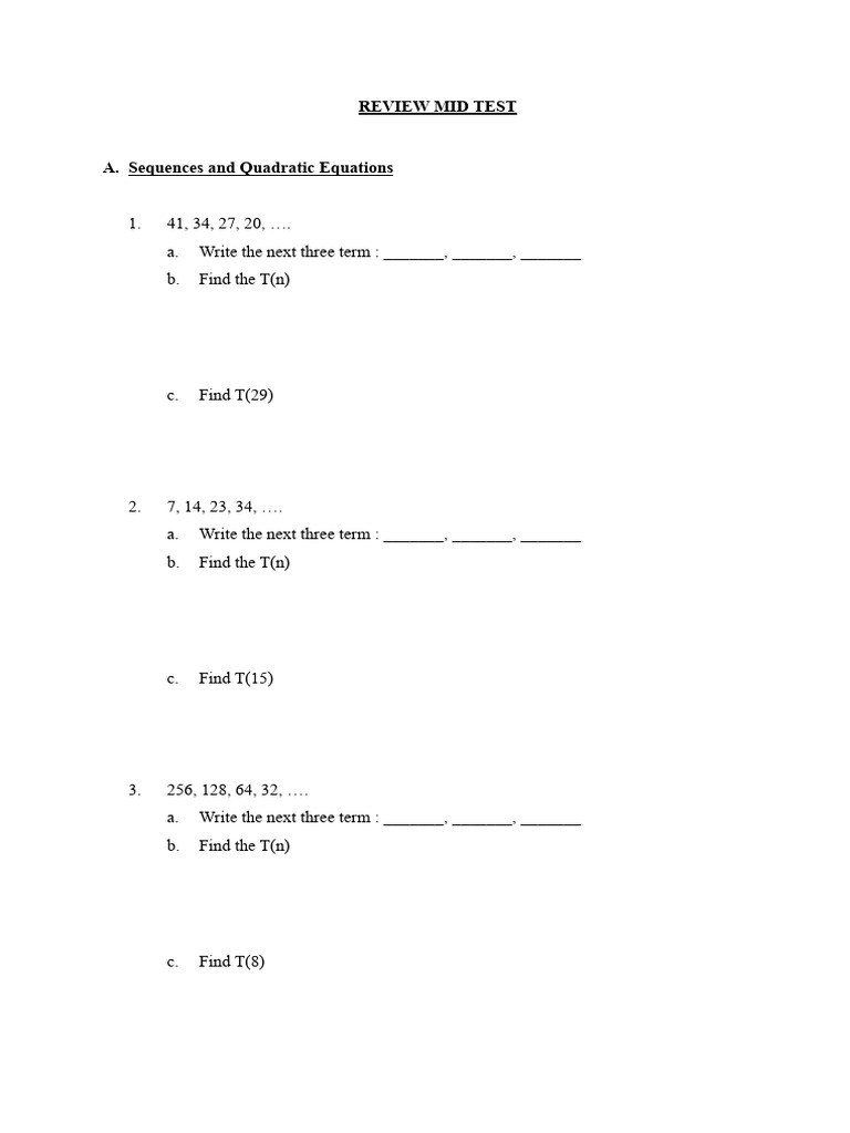 Review Mid Test - Christine (Answer Key) | PDF | Equations | Elementary ...