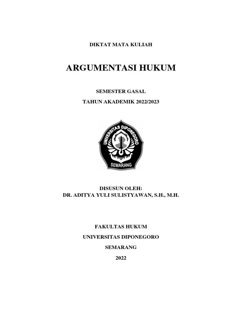 Diktat Argumentasi Hukum 2022-2023 | PDF