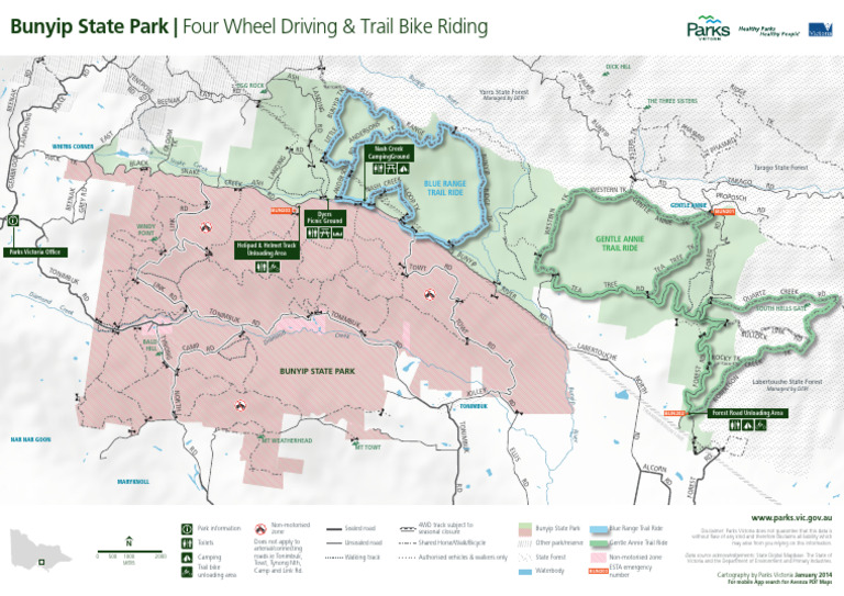 Map Bunyip State Park 4WD | PDF | Land Transport | Outdoor Recreation