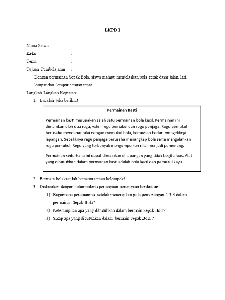 Contoh LKPD K13 | PDF