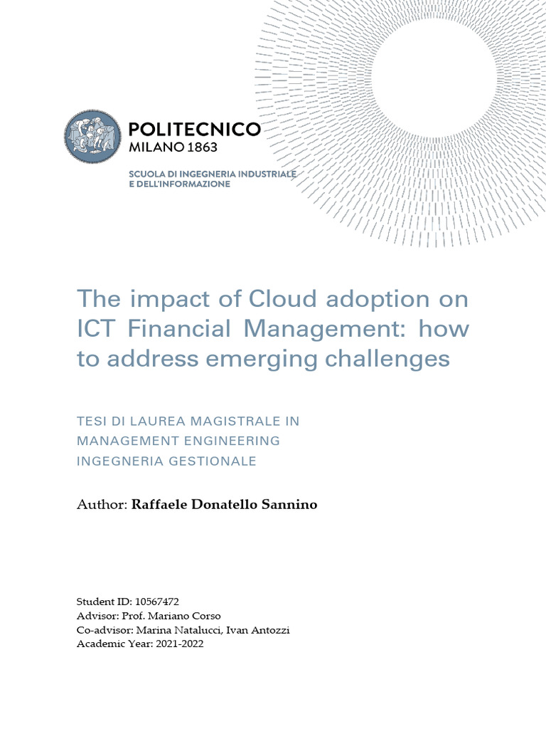 The Impact of Cloud Adoption On ICT Financial Management - How To Address Emerging Challenges ...