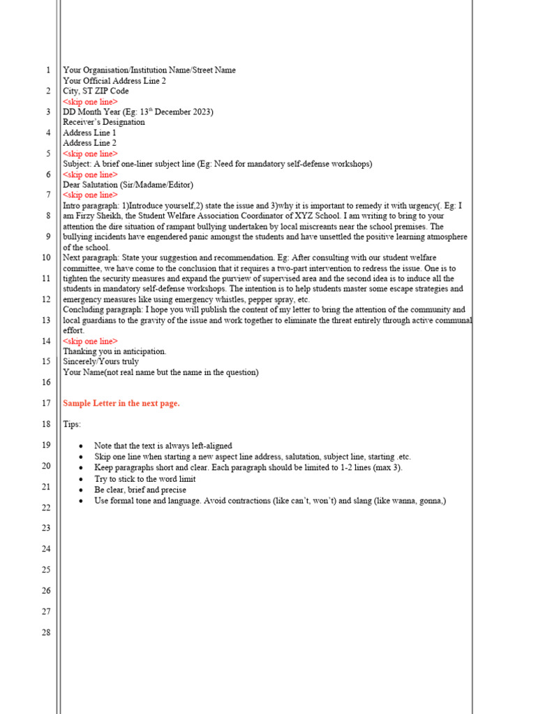 Formal Letter Format and Sample | PDF