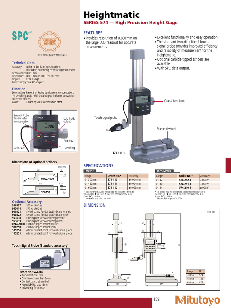 Mitutoyo Depth Gauge | PDF | Accuracy And Precision | Electrical ...