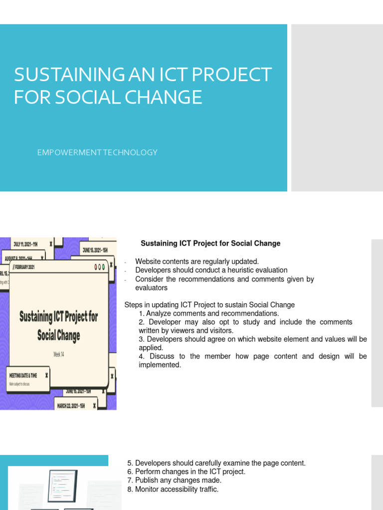 Sustaining An Ict Project For Social Change | PDF | Information And ...