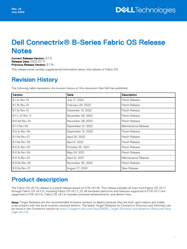 Dell Connectrix B-Series Fos 9-1-1c Rev 14 PDF | PDF | Network Switch ...