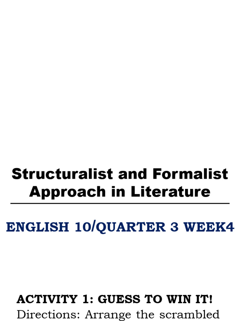 Formalism and Structuralism | PDF | Poetry | Narrative
