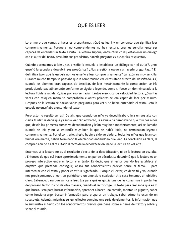7 Qué Es Leer | PDF