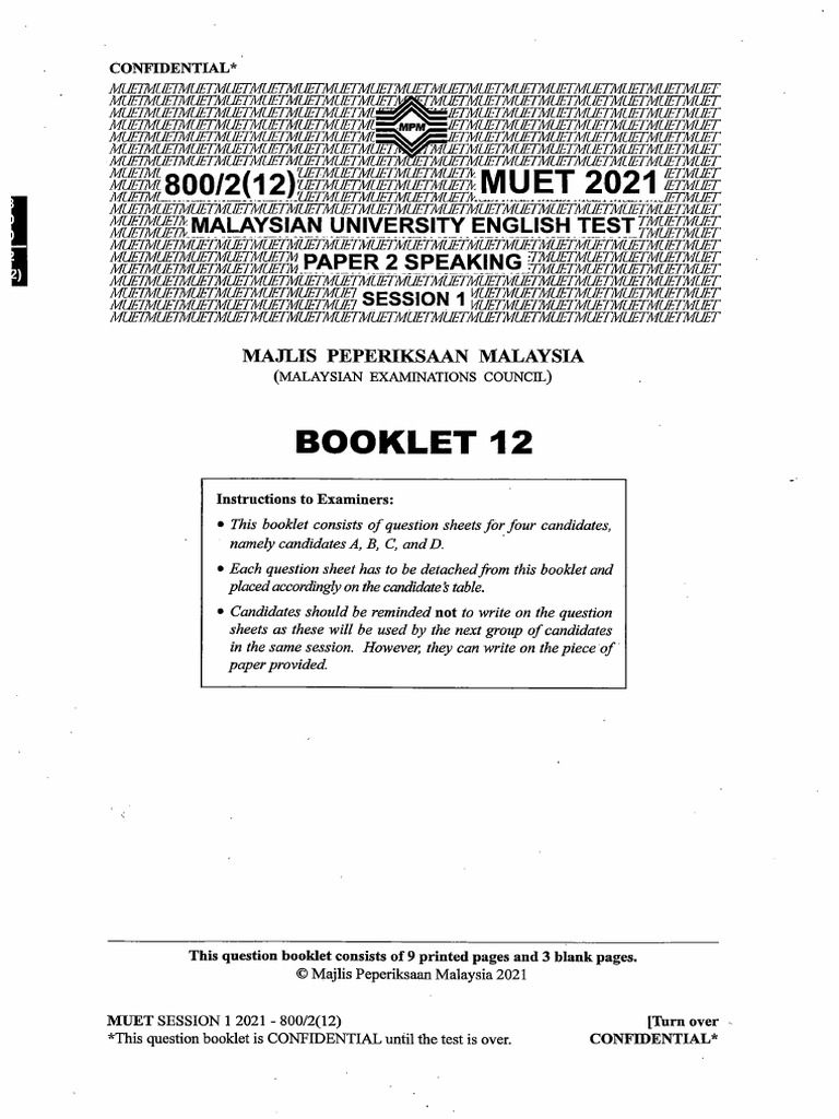MUET (Speaking) | PDF
