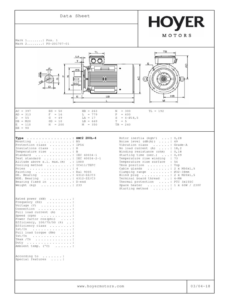 34 - HMC2 200L-4 (Item 34) | Download Free PDF | Electrical Engineering ...