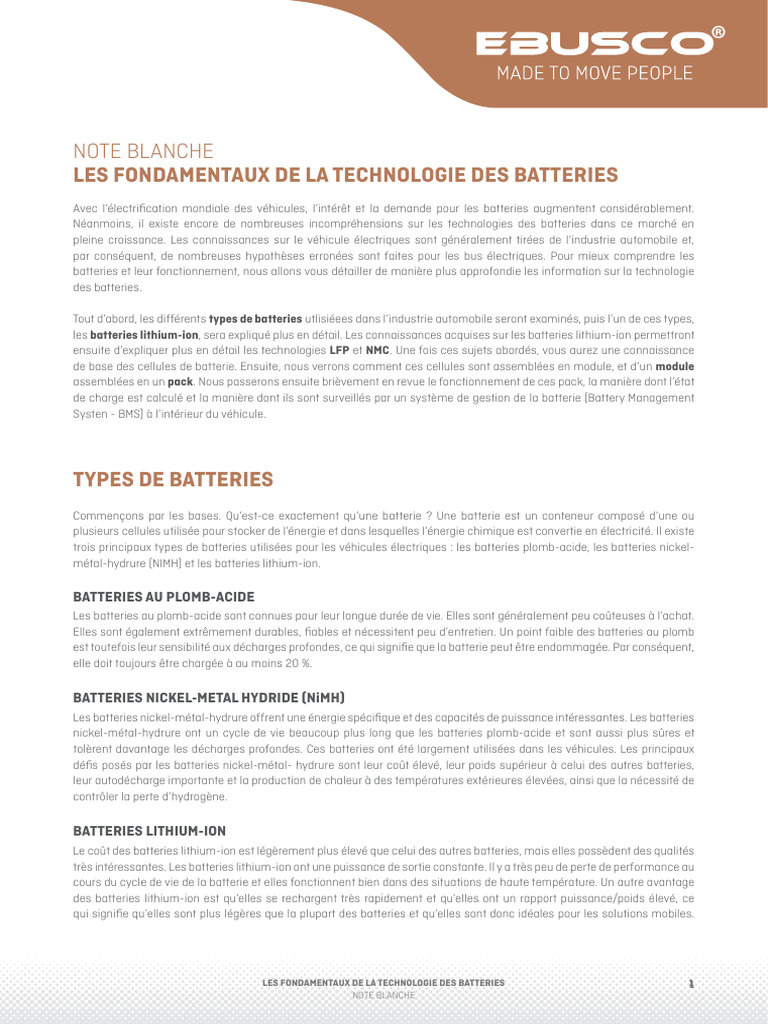 Comprendre la technologie des batteries | PDF | Pile rechargeable ...