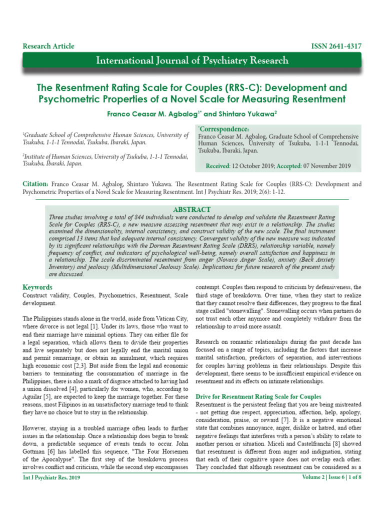 The Resentment Rating Scale For Couples Rrs C Deve Pdf Factor Analysis Principal Component
