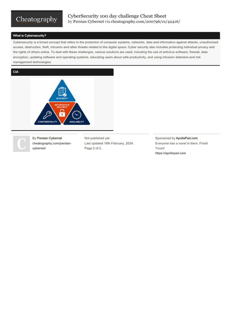 Cybersecurity 100-Day Challenge Guide | PDF | Computers