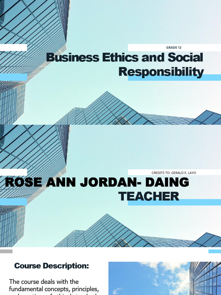 Lesson 1 Business Ethics TS | PDF