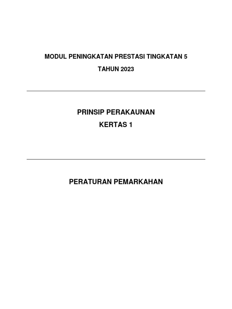 2023 Kedah Prinsip Perakaunan K1 Skema | PDF