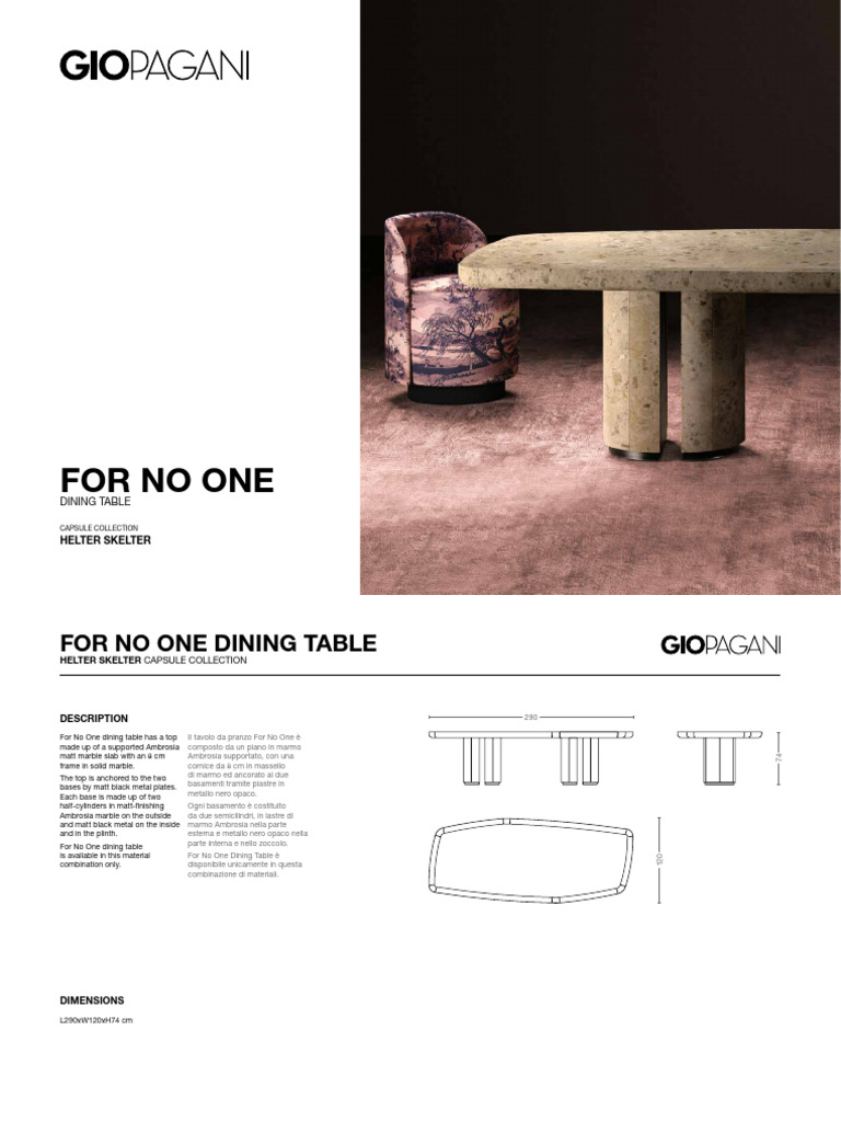 For No One Dining Table | PDF