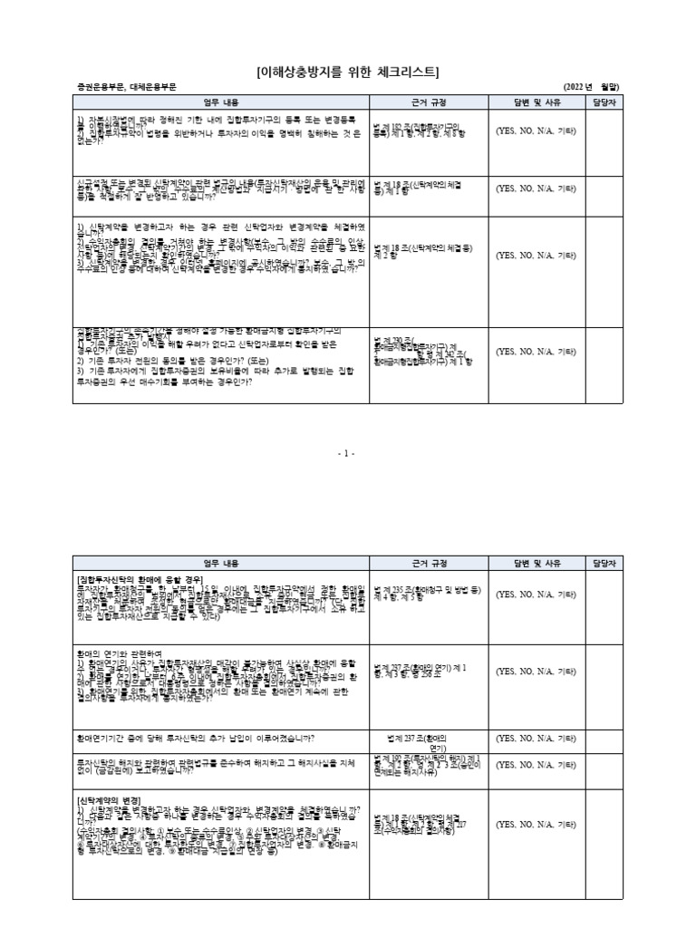 15 이해상충방지를 위한 체크 리스트 Final 20220404 Pdf 