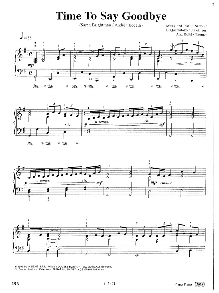 Time To Say Goodbye | PDF