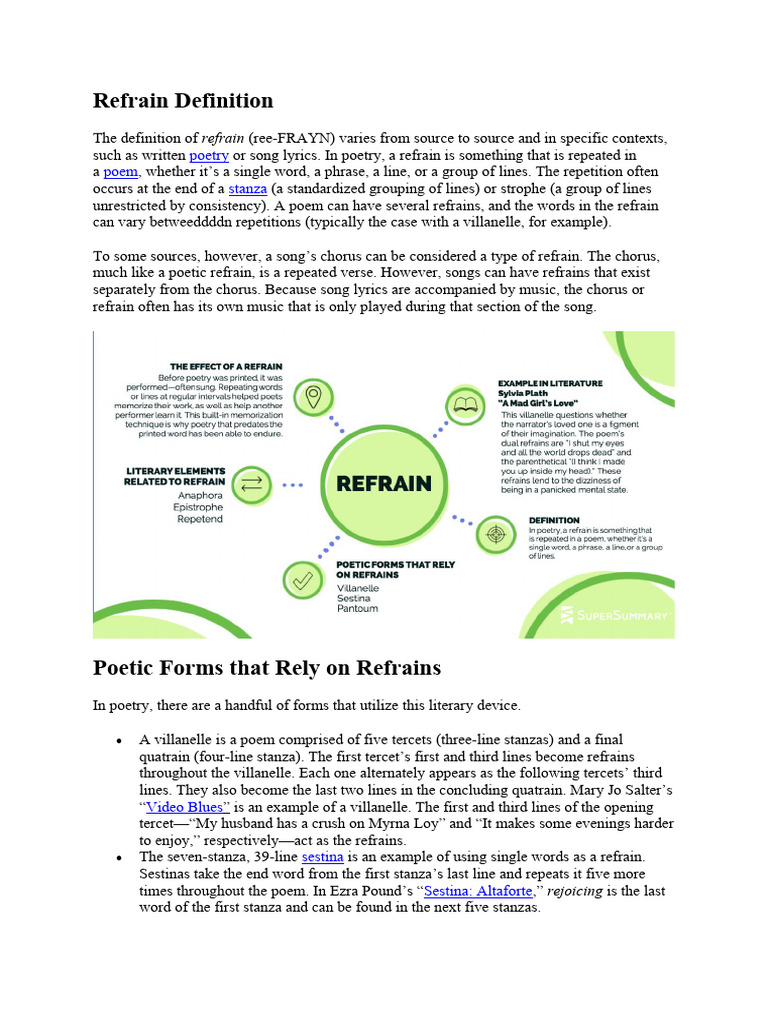 Refrain Definition.2 | PDF | Poetry | Refrain