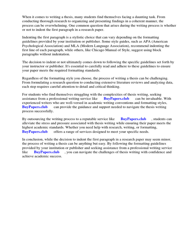 Do You Indent The First Paragraph In A Research Paper PDF Paragraph