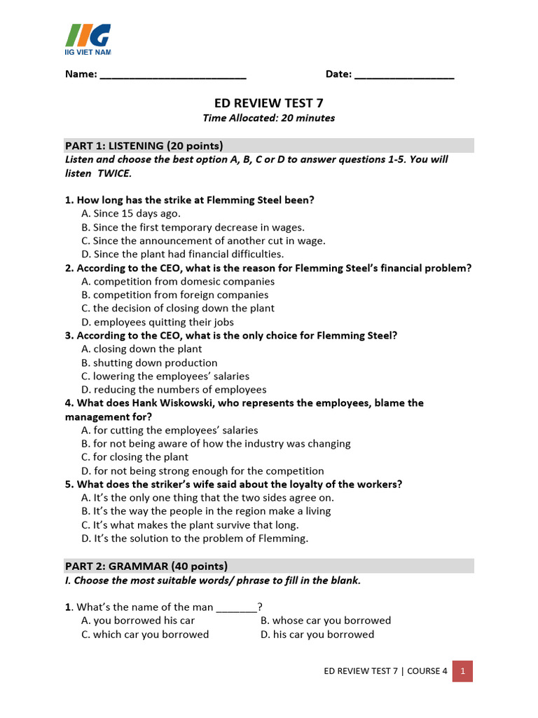 7 - ED Review Test 7 | Download Free PDF | Salary | Business Ethics