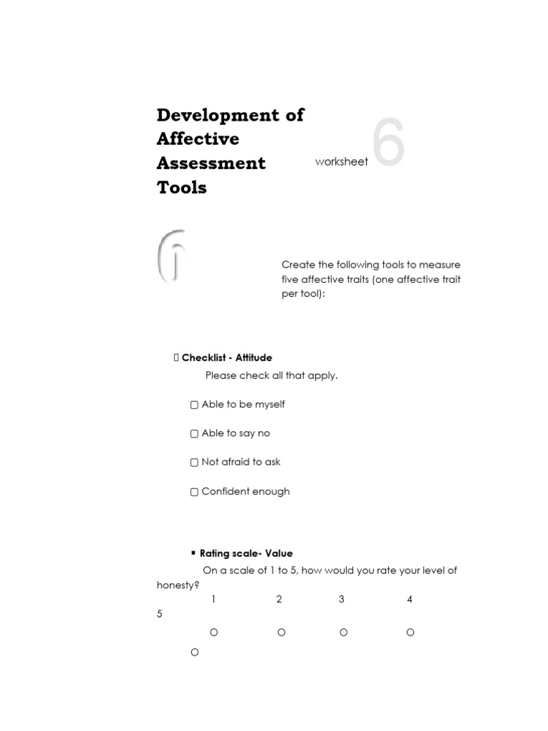 6 - Development of Affective Assessment Tools | PDF