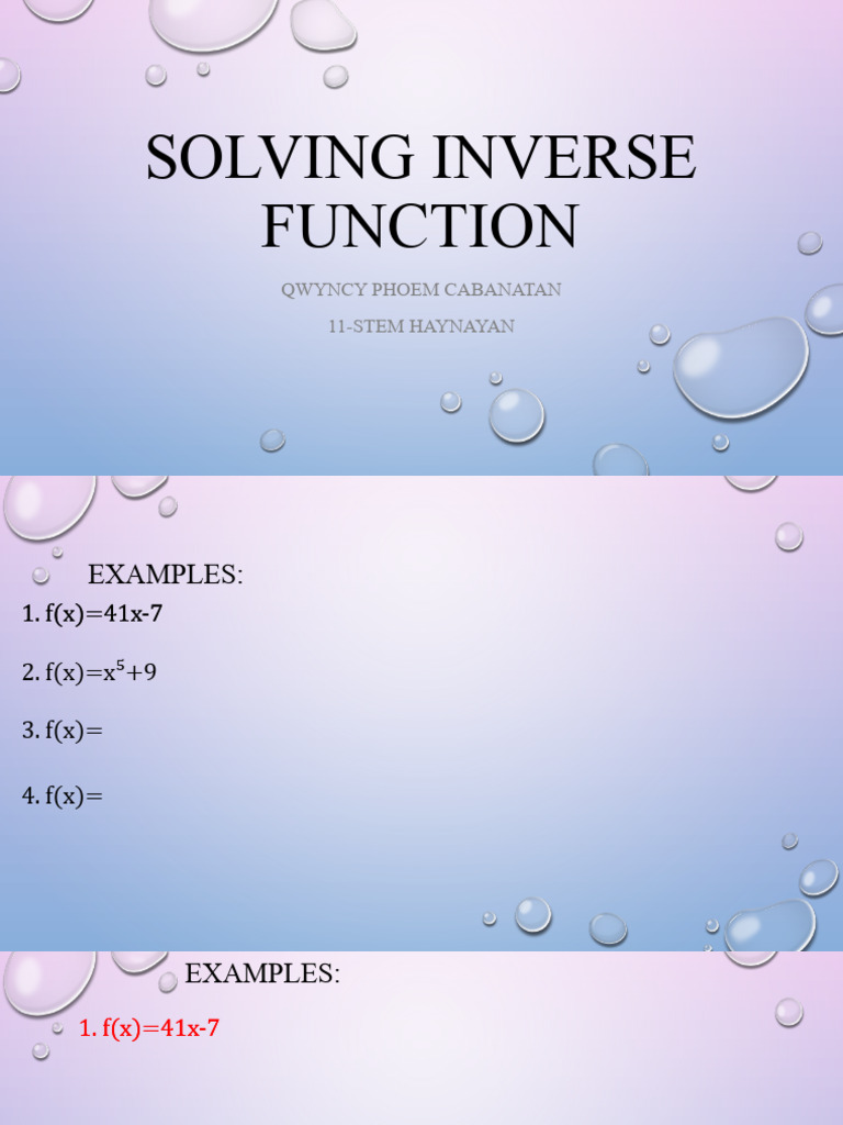 Solving Inverse Function | PDF | Mathematical Analysis | Mathematics
