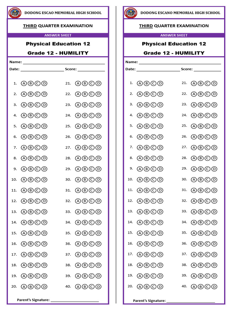 Demhs-Answer Sheet | PDF