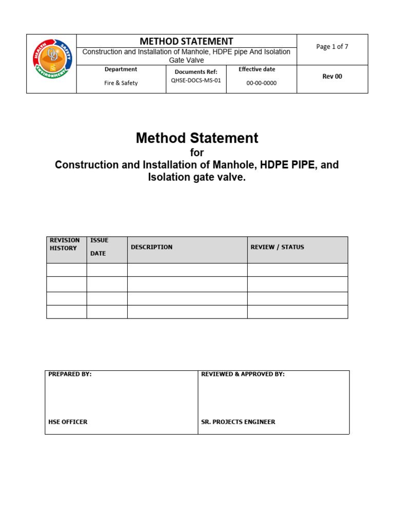 Manhole & HDPE Pipe Installation Guide | PDF | Pipe (Fluid Conveyance ...