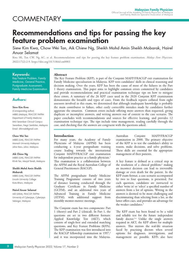 Key Feature Questions | PDF | Medical Diagnosis | General Practitioner