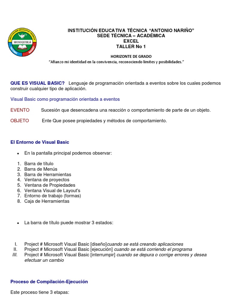 Guia de Principios Basicos de Visual Basic | PDF | Básico | Compilador