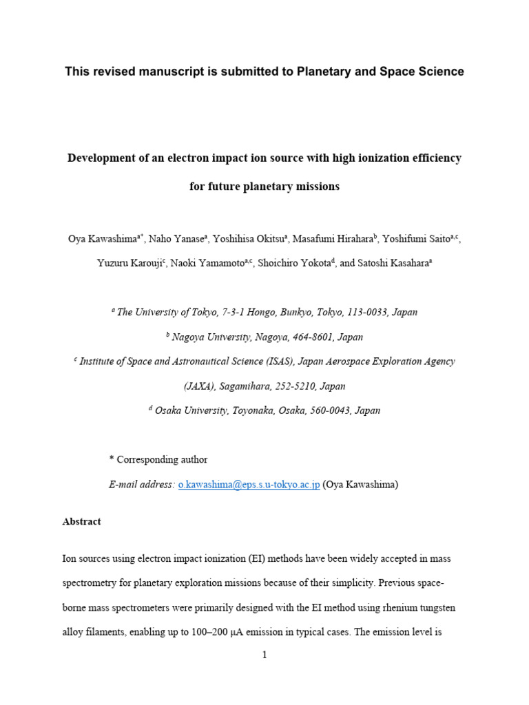 Development of An Electron Impact Ion Source With High Ionization Efficiency For Future ...
