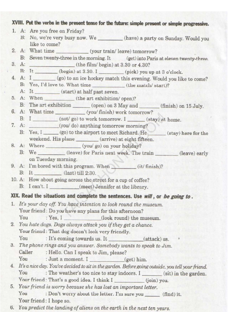 Future Tenses - Task | PDF