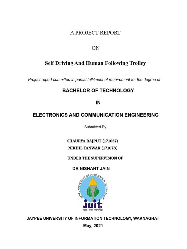Self Driving and Human Following Trolley | PDF | Arduino | Robot