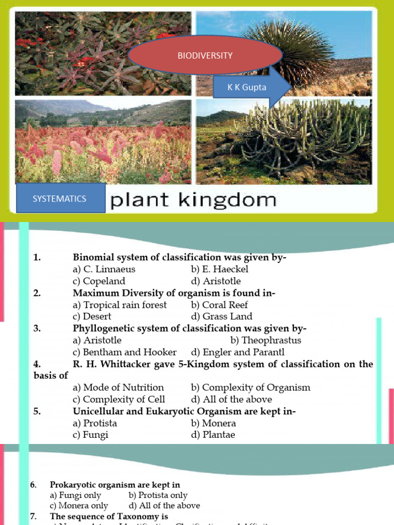 Taxonomy & Plant Classification | PDF | Taxonomy (Biology) | Algae