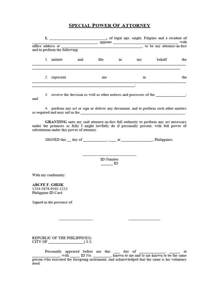 SPA - Sample Format | PDF