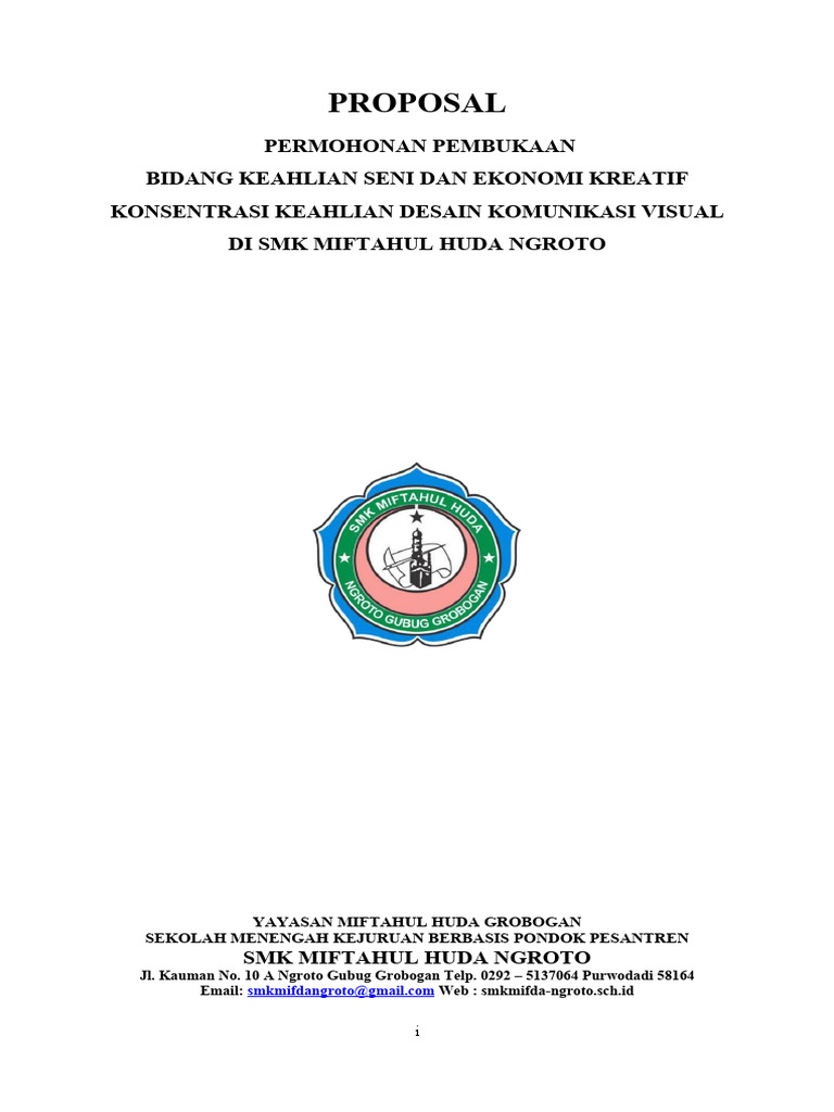 Proposal Pembukaan Jurusan DKV SMK Miftahul Huda | PDF