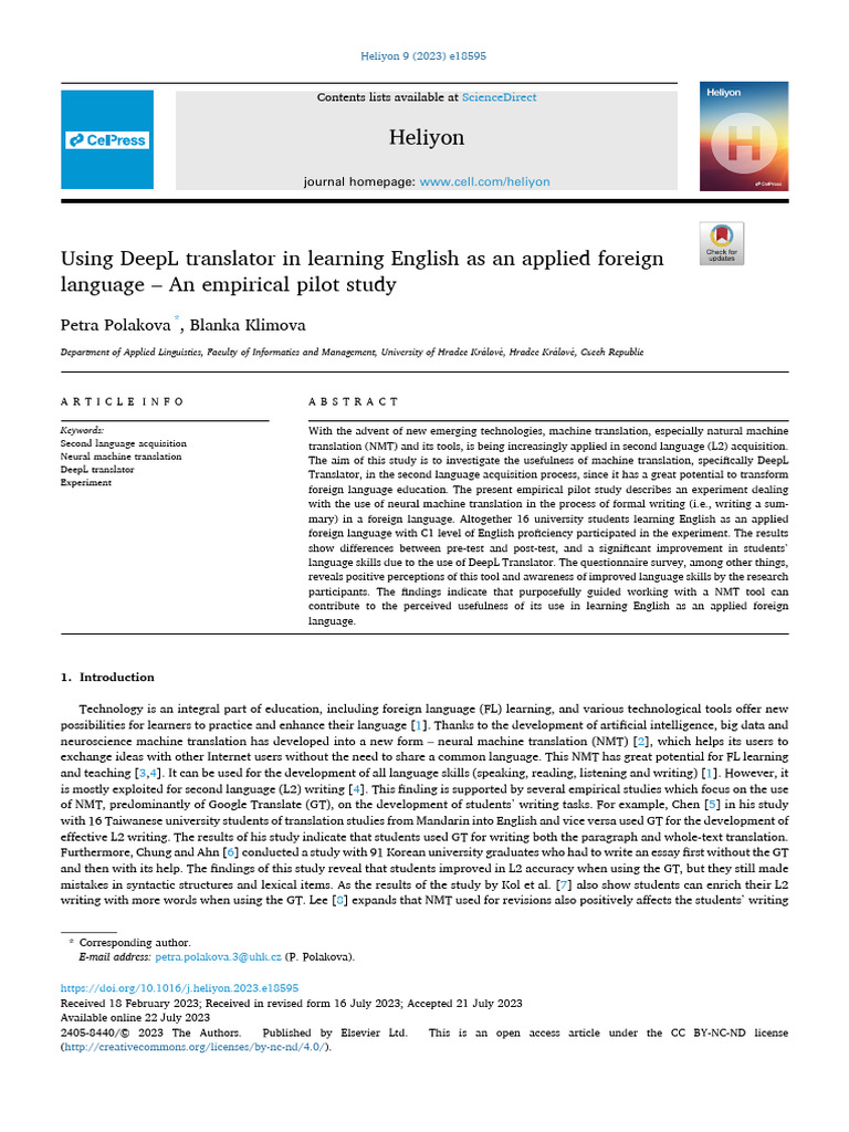 Using DeepL Translator in Learning English As An Applied Foreign ...