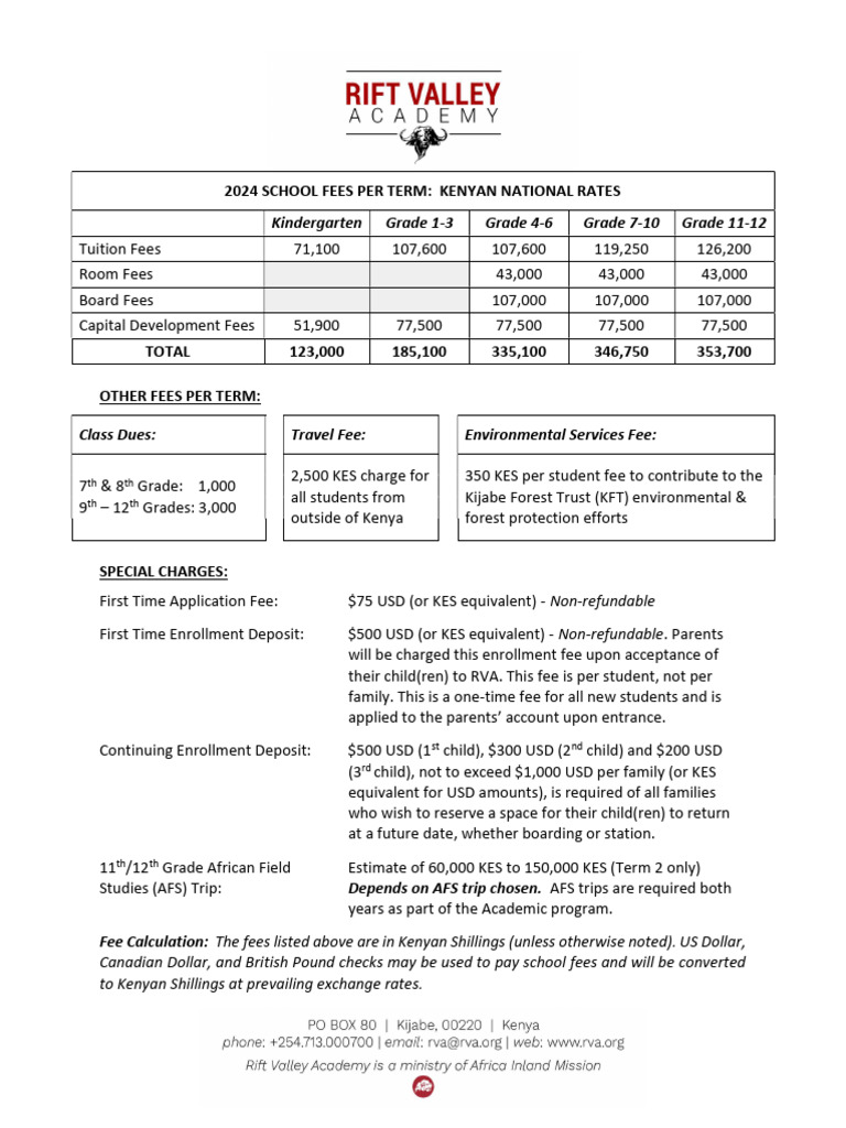Rva Academy Kenya Fee Structure | PDF | Fee | United States Dollar Rva Academy Kenya Fee Structure | PDF | Fee | United States Dollar